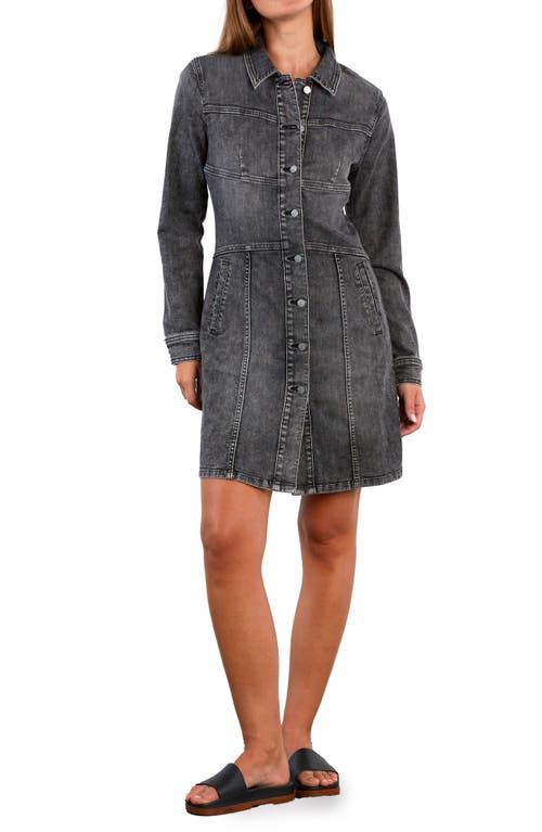 WASH LAB DENIM Wisp Long Sleeve Stretch Denim Shirt Dress